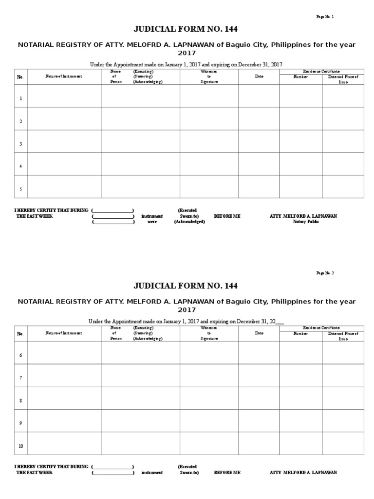 Judicial Form No. 144 100 Pages | PDF
