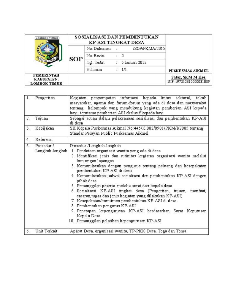 Sosialisasi KP ASI | PDF