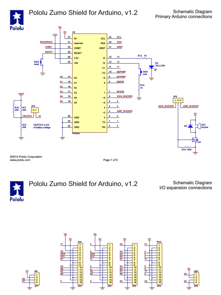 Zumo Shield v1 2 Schematic | PDF
