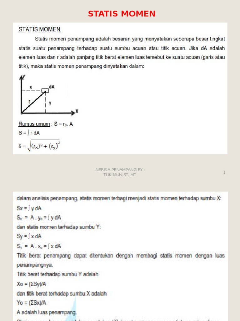 Momen Inersia Penampang Balok | PDF