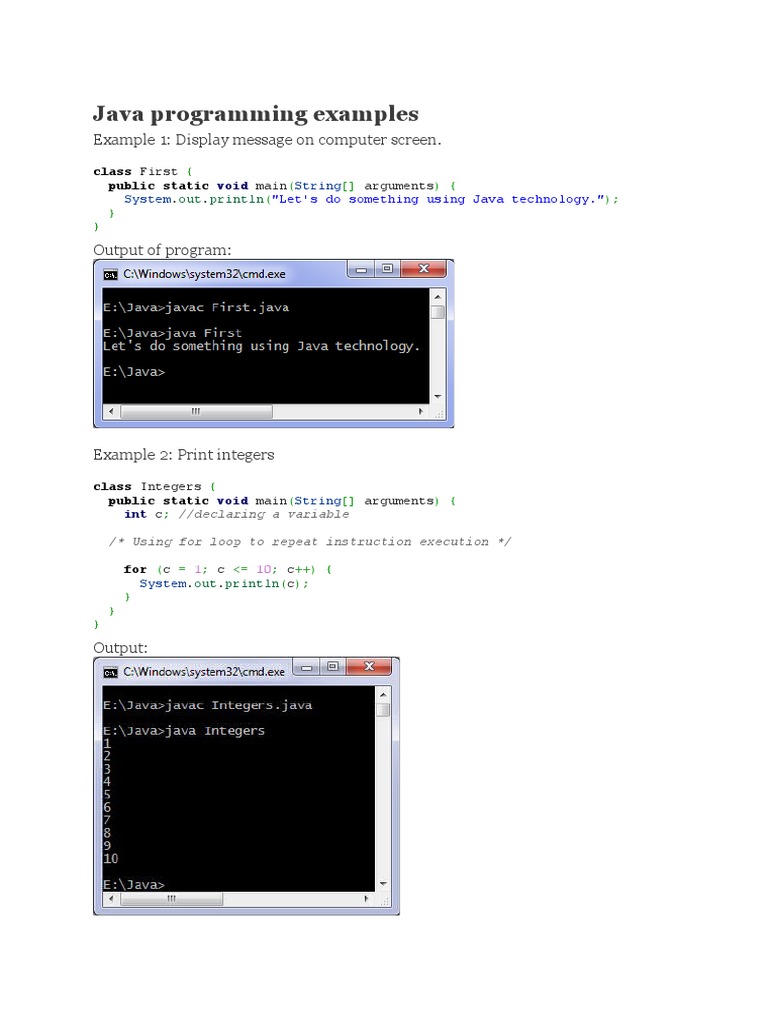 Java Programming Examples | PDF | Method (Computer Programming) | Constructor (Object Oriented ...