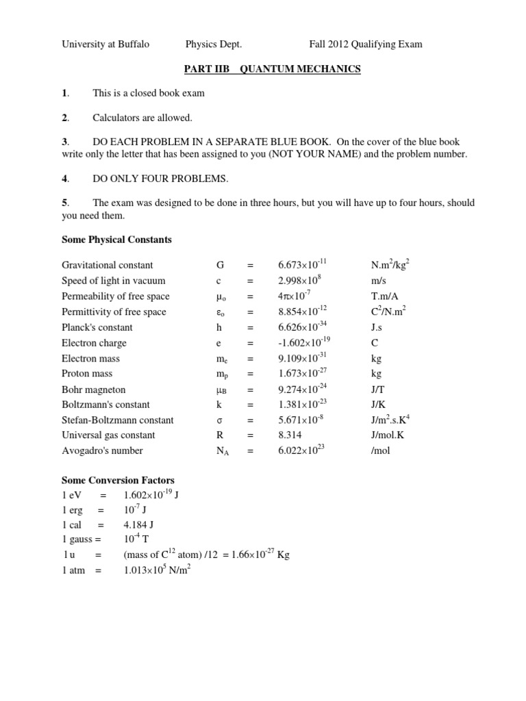 Part Iib Quantum Mechanics 1. 2. 3 | Download Free PDF | Hamiltonian ...