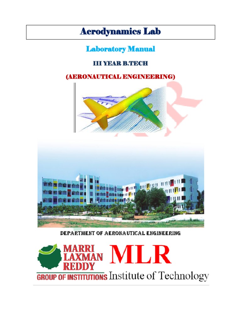 Laboratory Manual for Aerodynamics Experiments of the Aeronautical ...
