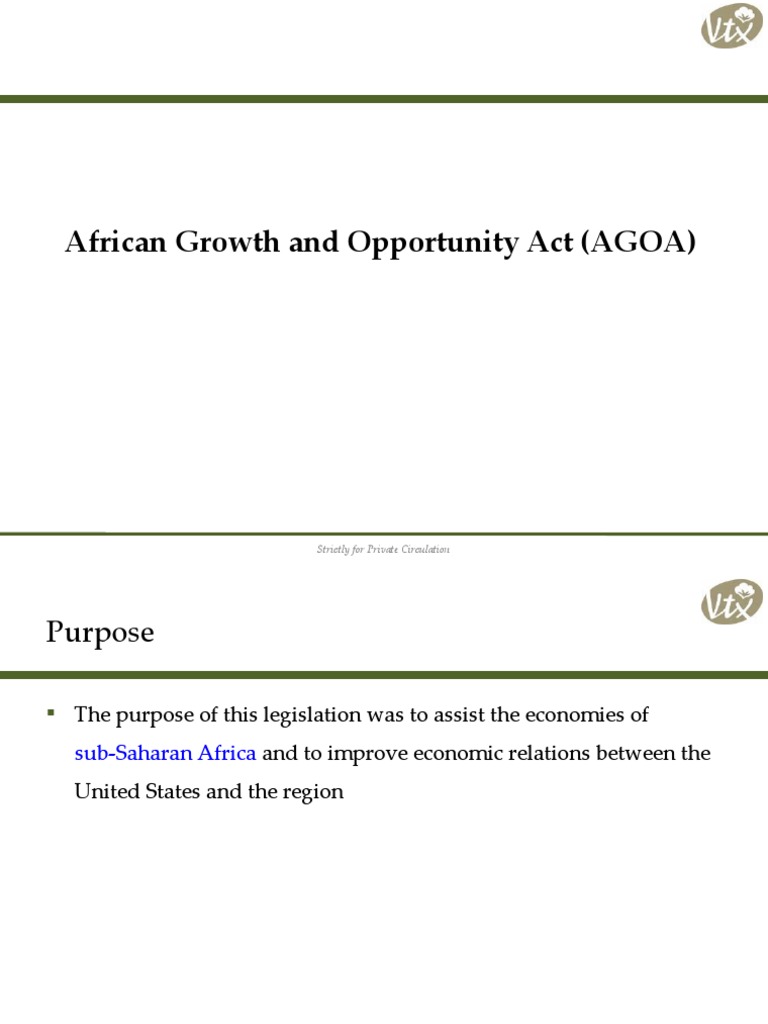 African Growth and Opportunity Act (AGOA) | PDF | World Economy ...