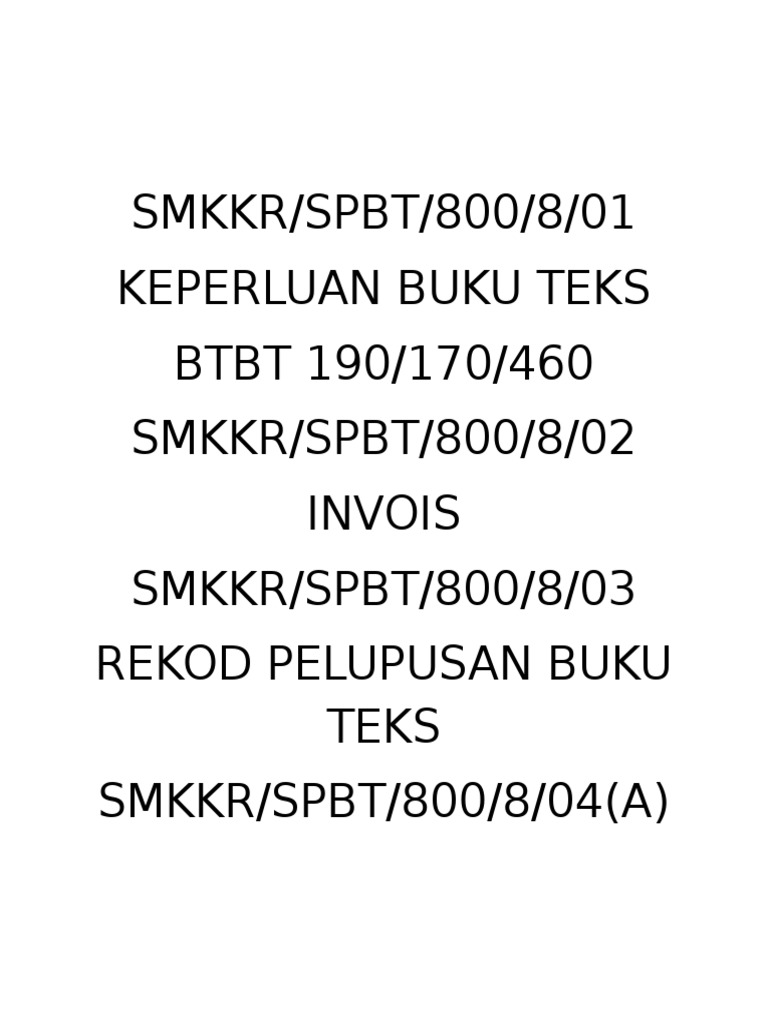 Senarai No Rujukan Fail | PDF