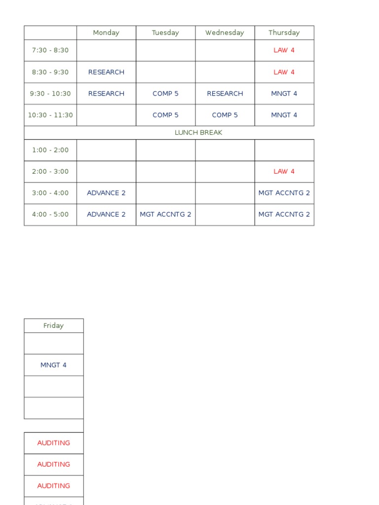 Schedule 2nd Sem - 4th Year | PDF