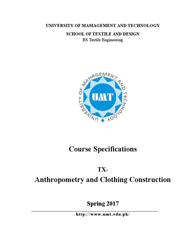 Anthropometry & Clothing Course Guide | PDF | Anthropometry | Engineering
