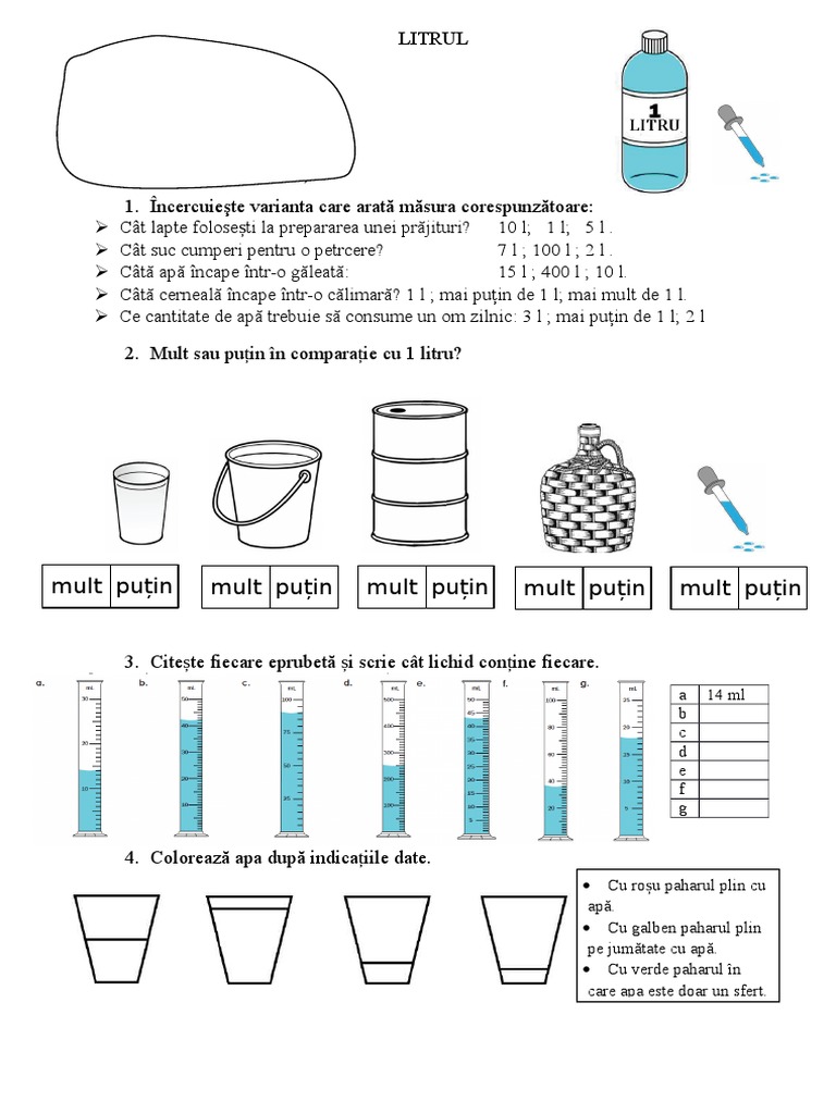 Fisa Litrul-Mililitrul | PDF