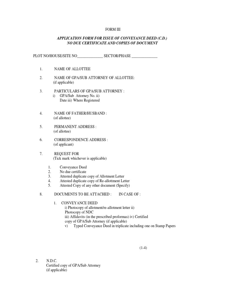 Conveyance Deed Form | PDF | Real Property | Government Information