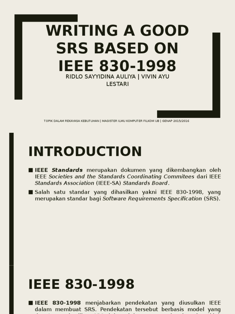 Ieee 830 - 1998 | PDF