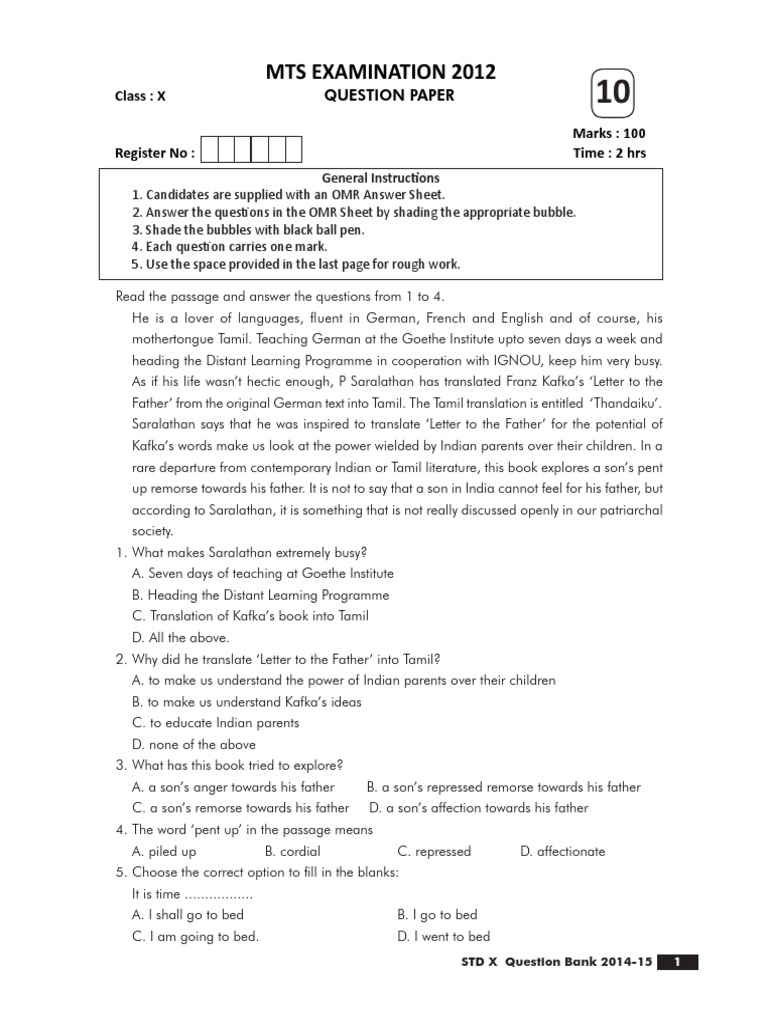 MTSE Class 10 Question Bank 2014-15 | PDF | Unrest | Nature