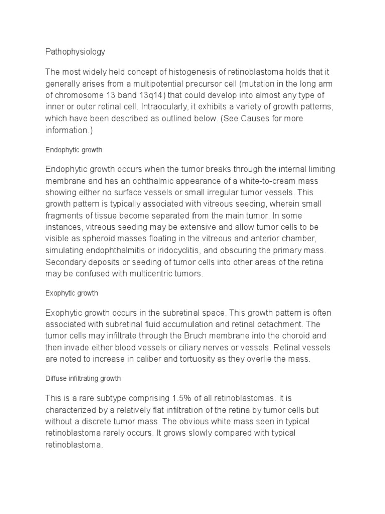 Pathophysiology: Endophytic Growth | PDF