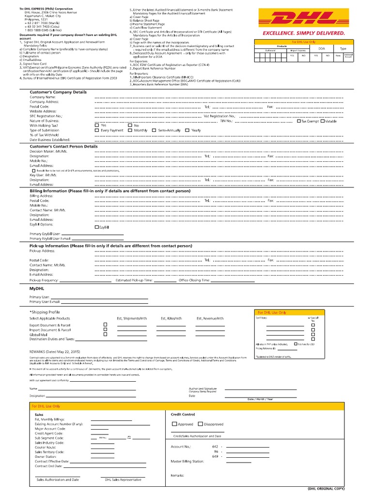 DHL Application Form | PDF