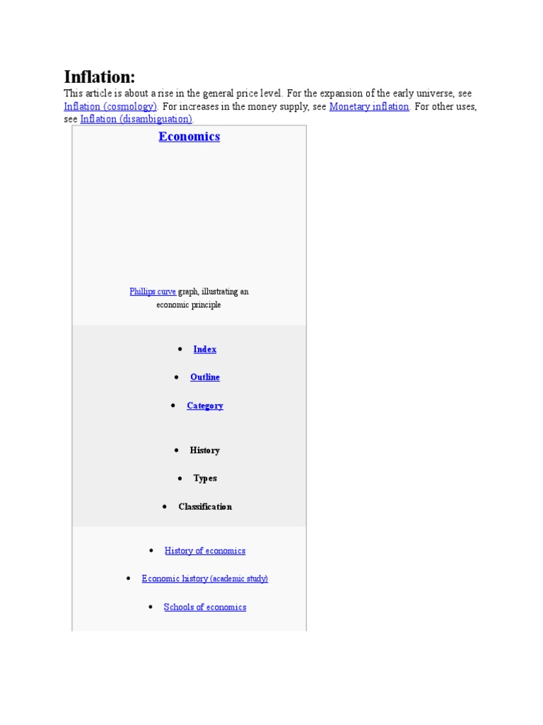 Inflation:: Economics | PDF | Inflation | Monetary Economics