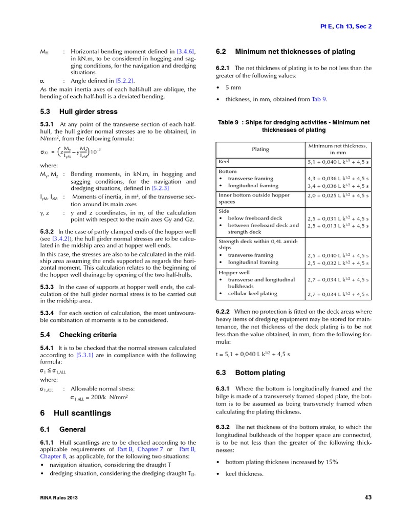 Hull Girder Strength Calculation4 | PDF | Deck (Ship) | Bending