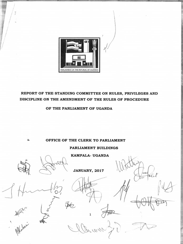 Report On The Amendment of The Rules of Procedure of The Parliament of ...