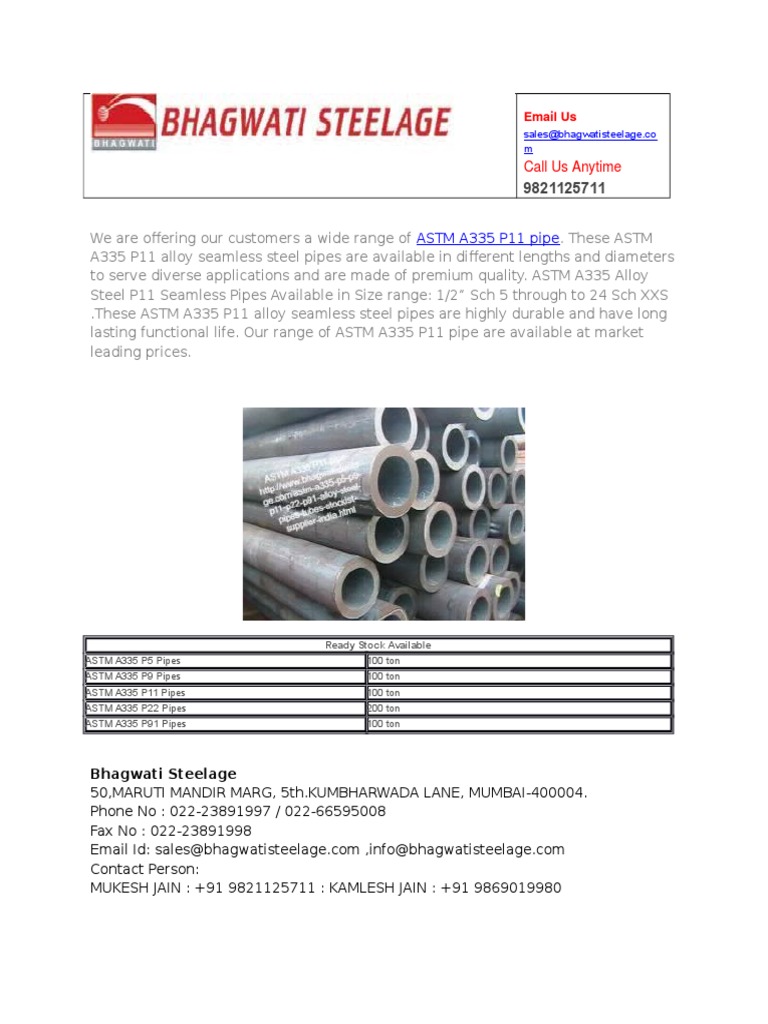 Astm A335 p11 Pipe | PDF