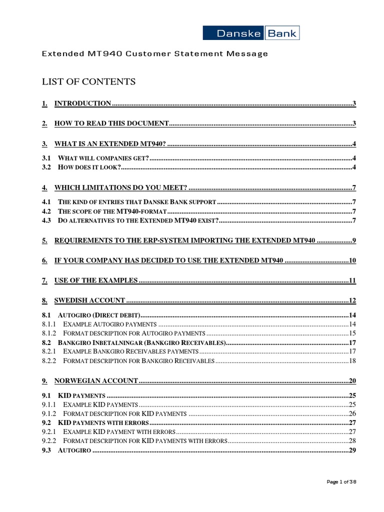 MT940 Extended | PDF | Debits And Credits | Payments