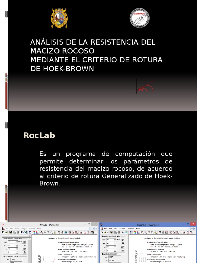 Análisis de La Resistencia Del Macizo Rocoso | PDF | Software | Mecánica