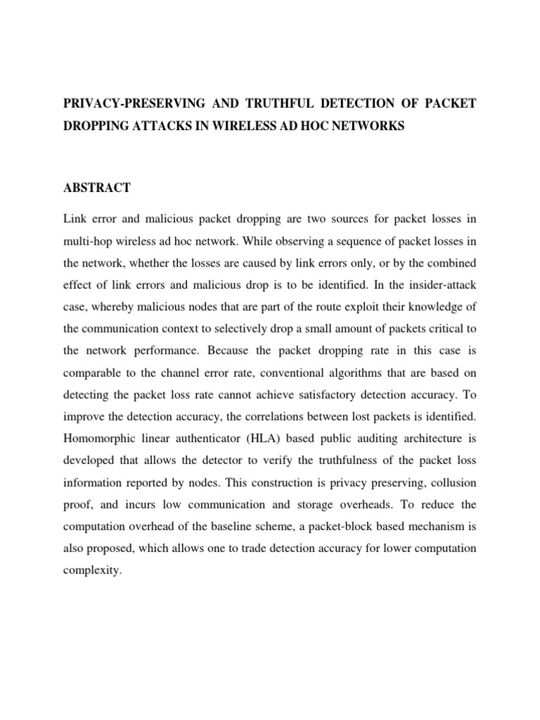 Privacy-Preserving and Truthful Detection of Packet Dropping Attacks in ...