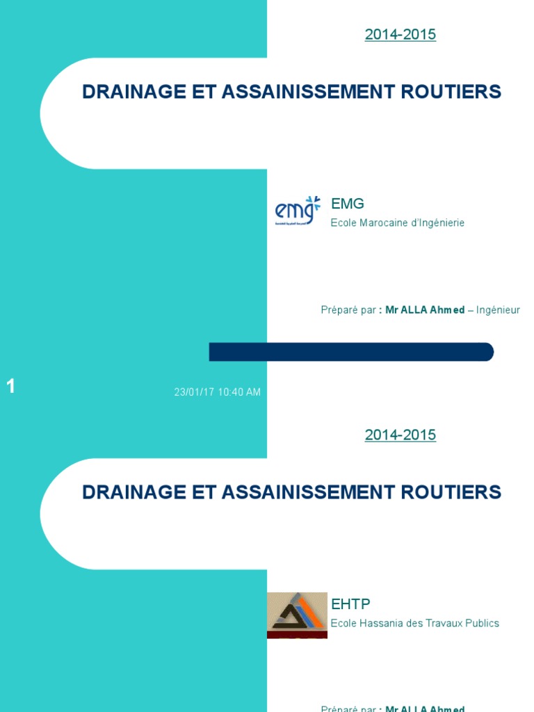 Assainissement Et Drainage Routier Partie 1 | PDF | Drainage | Ingénierie civile
