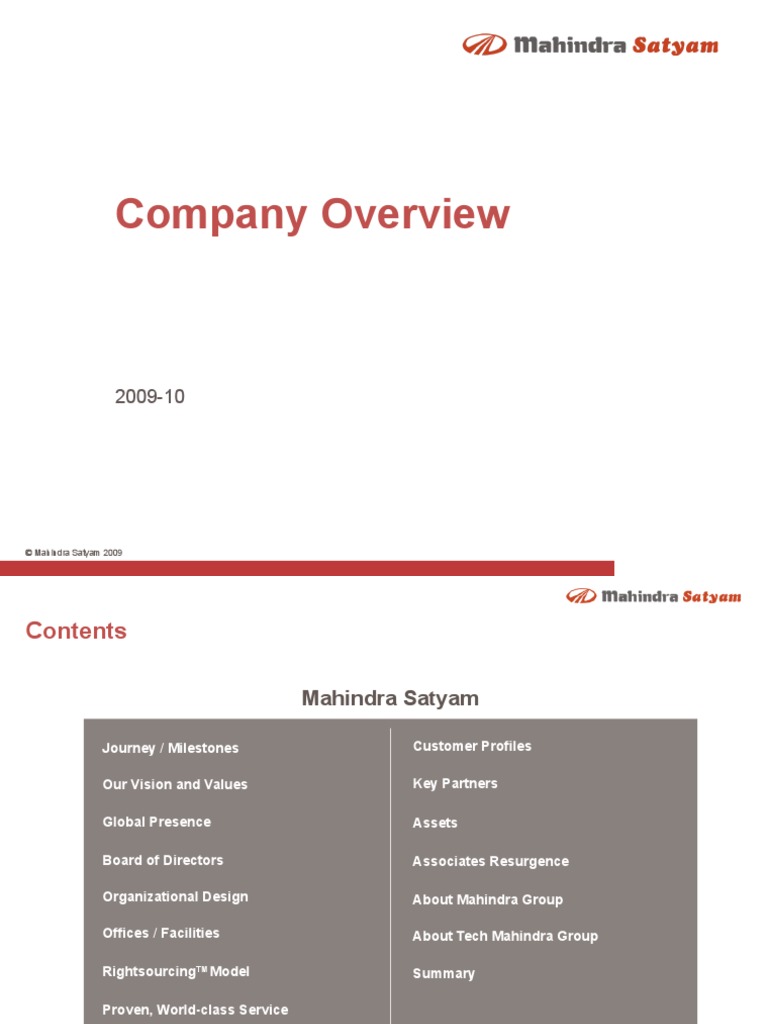 Mahindra Satyam Company Overview