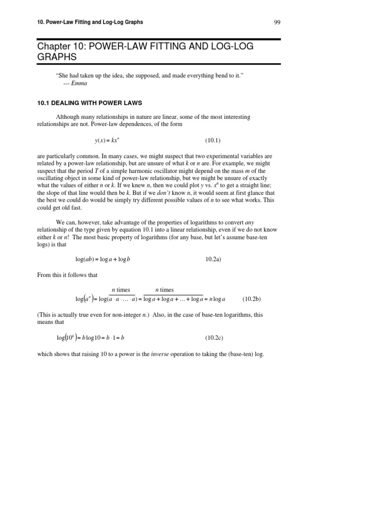Power-Law Fitting and Log-Log Graphs | PDF | Power Law | Logarithm