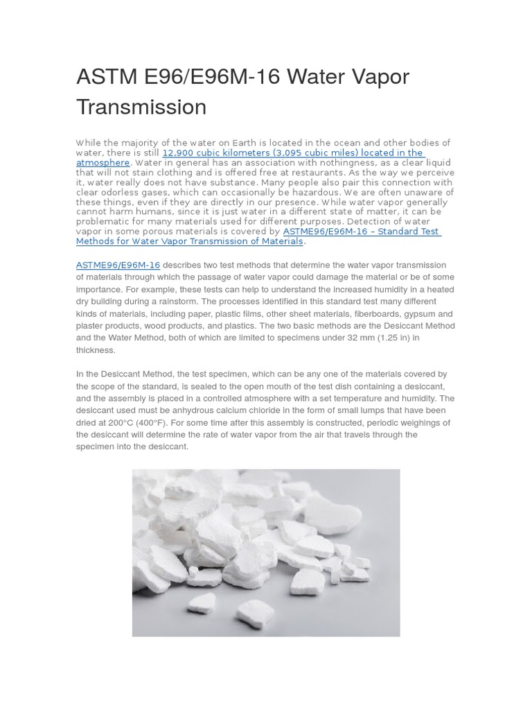 Astm E96 | PDF | Moisture | Water