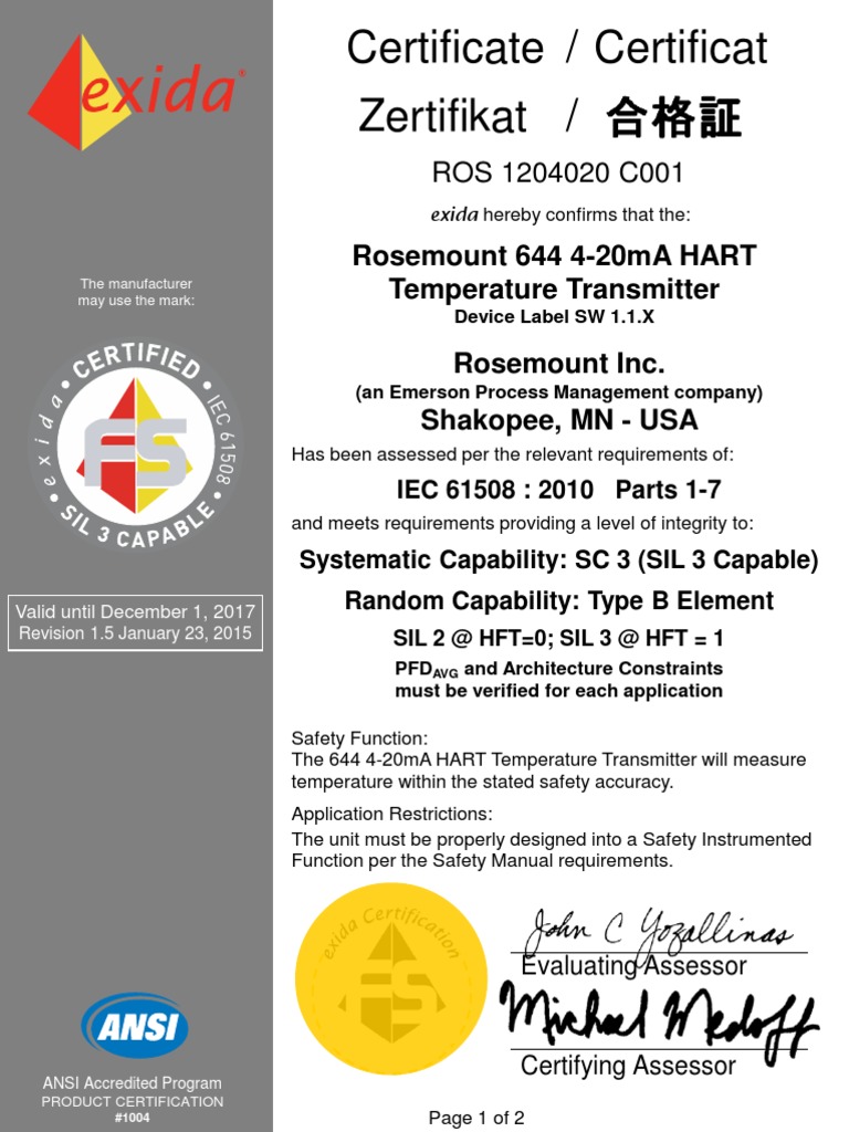 Component Certification | PDF | Evaluation | Safety