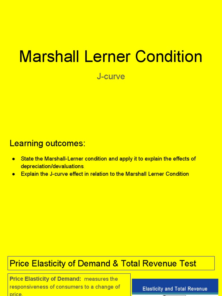 marshall lerner condition - j-curve | Current Account | Demand