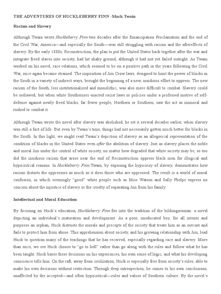 The Adventures of Huckleberry Finn | Download Free PDF | Huckleberry ...