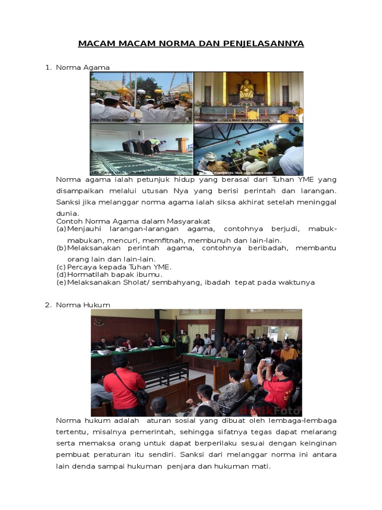 Macam-Macam Norma dan Contohnya | PDF | Ilmu Sosial