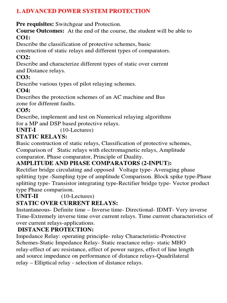 Advanced Power System Protection | PDF