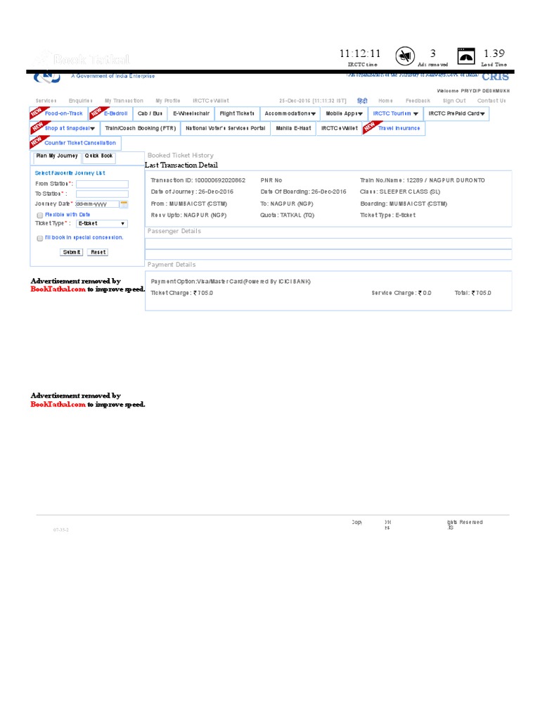 IRCTC Next Generation ETicketing System | PDF | Finance & Money Management