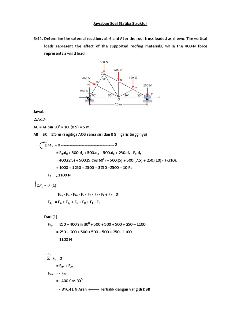 Statika Struktur PDF | PDF | Mass | Mechanical Engineering