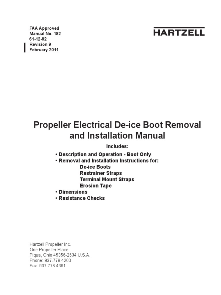61-12-82 Propeller De-Icer Boot Replacement - Hartzell | PDF