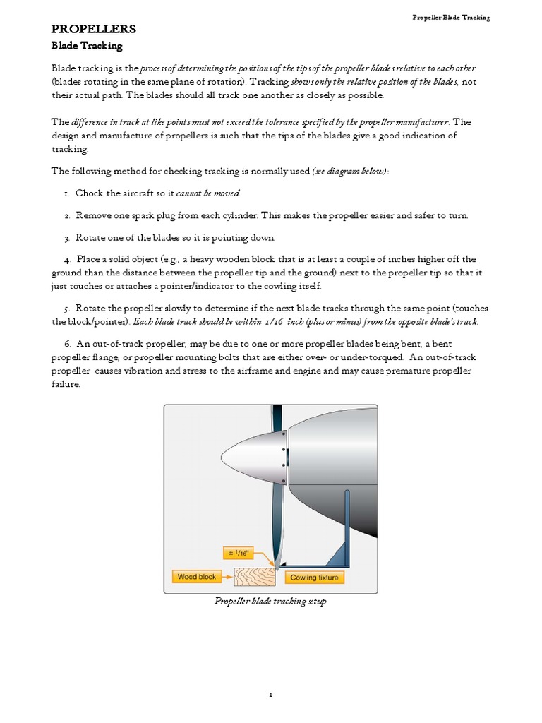 Propeller Blade Tracking Procedures | PDF