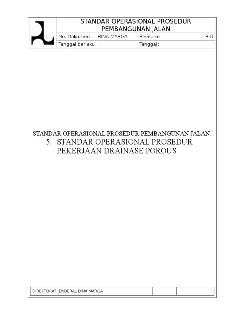 SOP5 Drainase Porous | PDF | Teknologi & Rekayasa