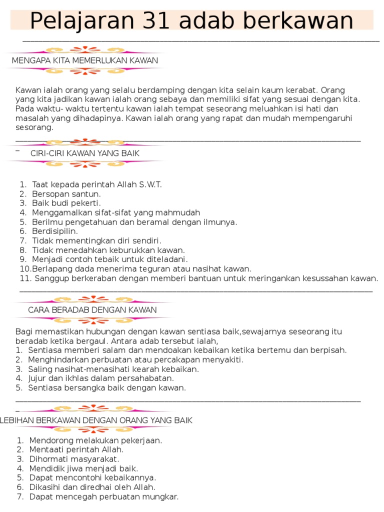 Adab Berkawan | PDF
