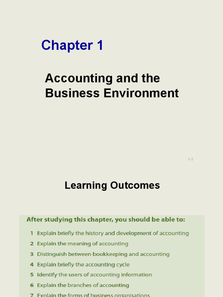 Chap 1 - Introduction To Accounting | PDF | Sole Proprietorship ...