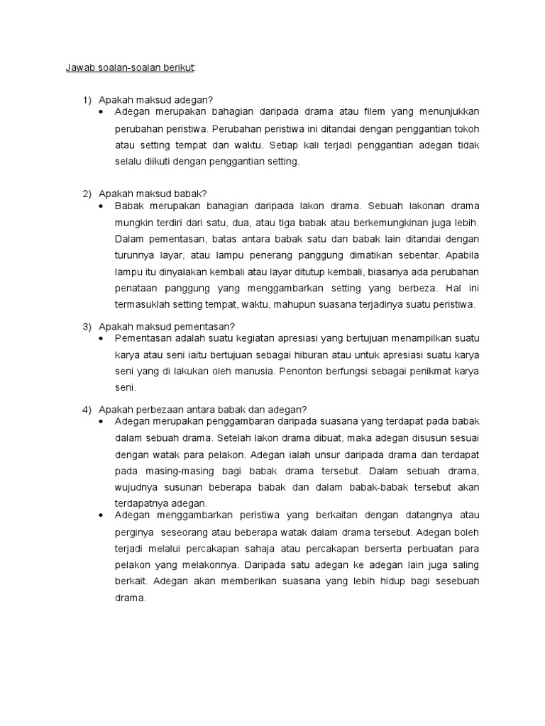Adegan Dan Babak | PDF
