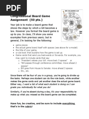 How A Bill Becomes A Law Board Game