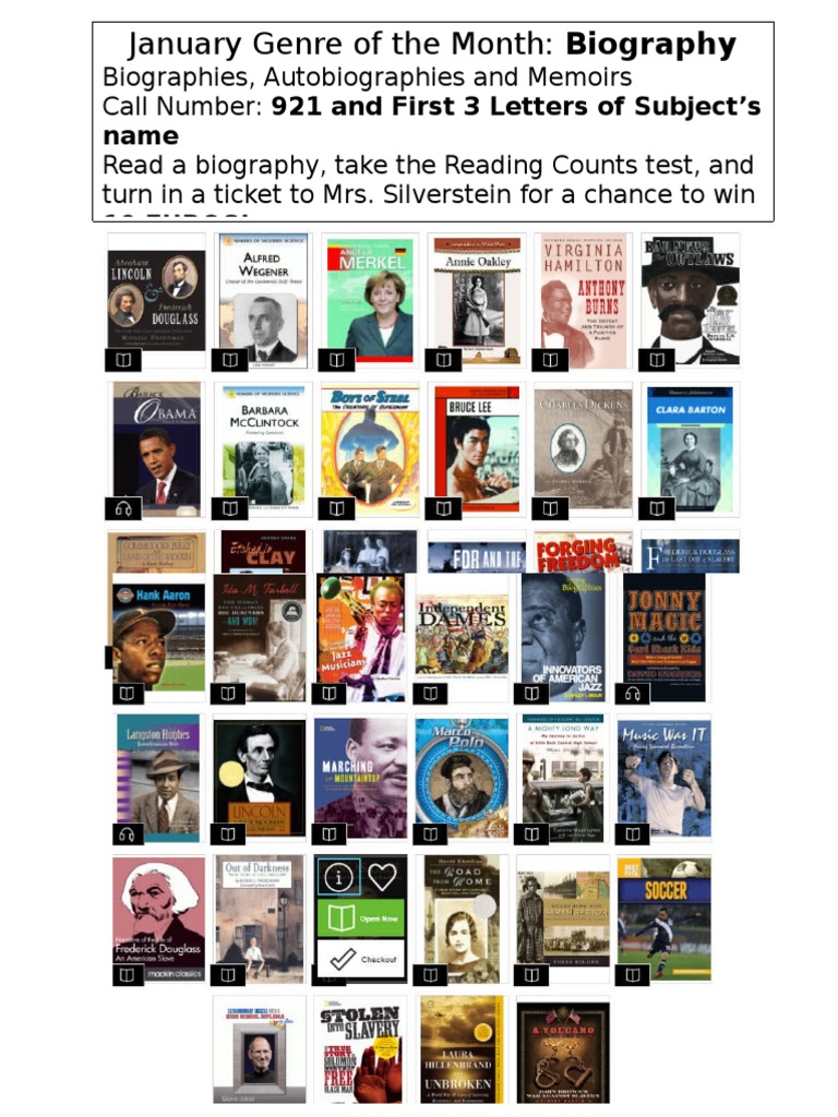 January Biography Genre Challenge | PDF