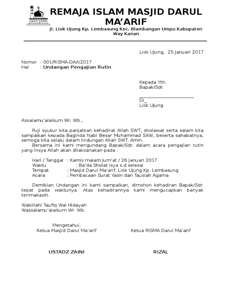 Undangan Yasinan | PDF