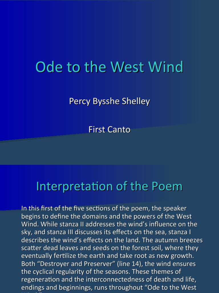 Ode to the West Wind Analysis | PDF | History | Poetry