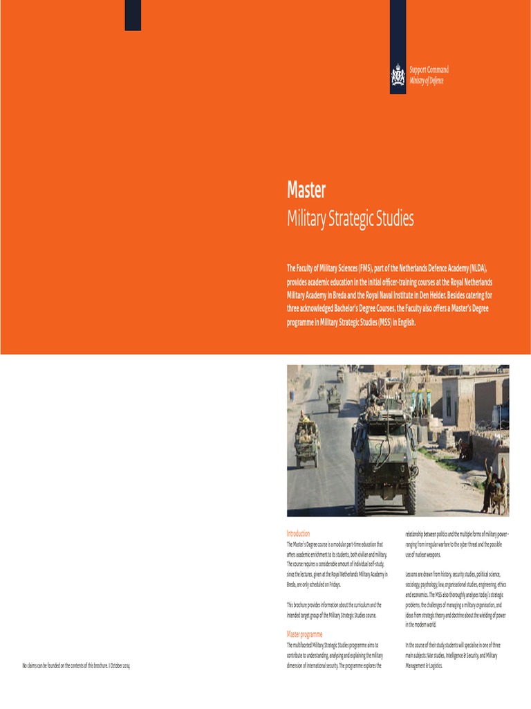 Master: Military Strategic Studies | PDF | Military | Academic Degree