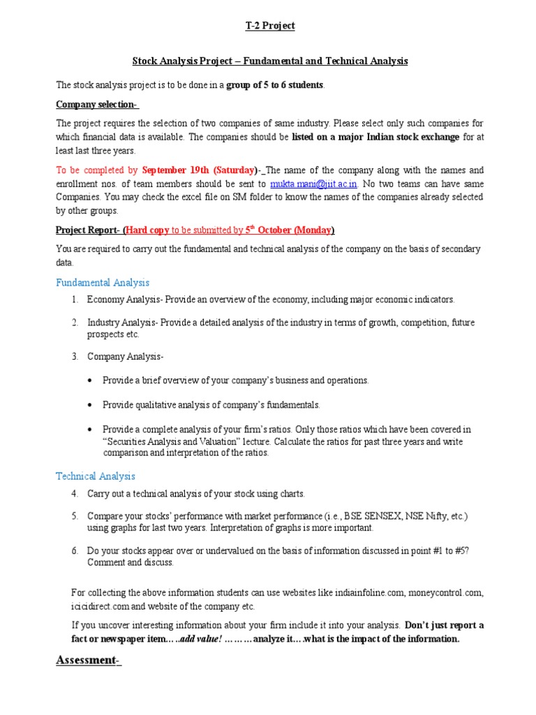 T-2 Project Stock Analysis Project - Fundamental and Technical Analysis ...