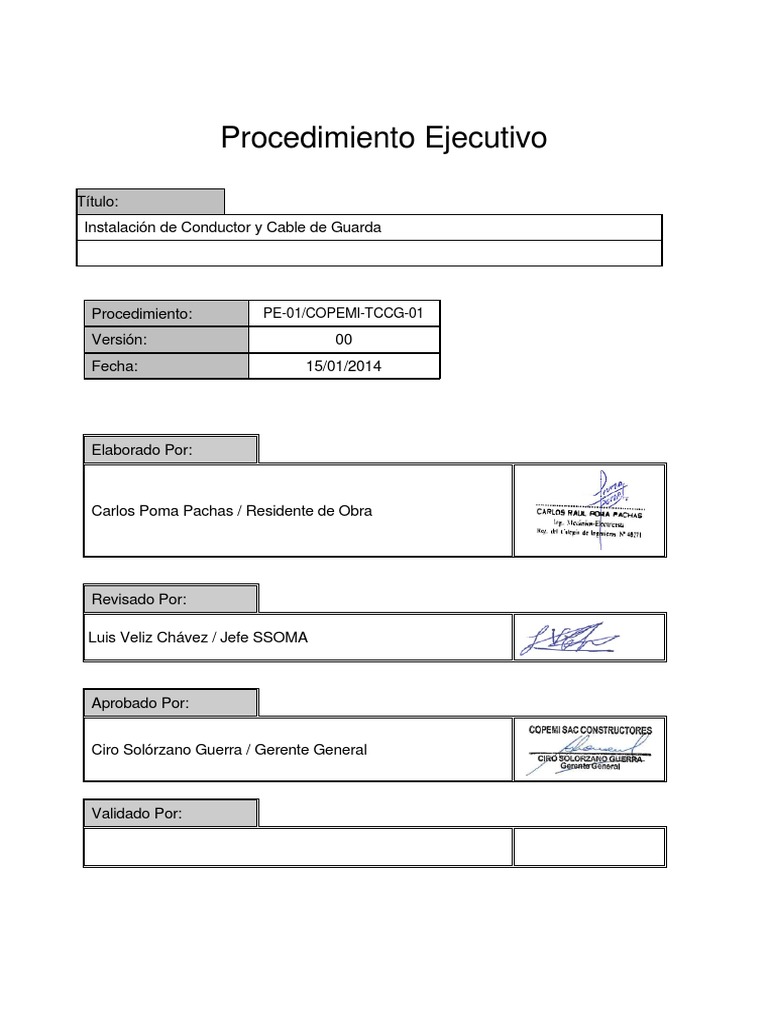 PE-01-COPEMI-TCCG-01 Tendido de Conductor y C G | PDF | Shooting Sport ...