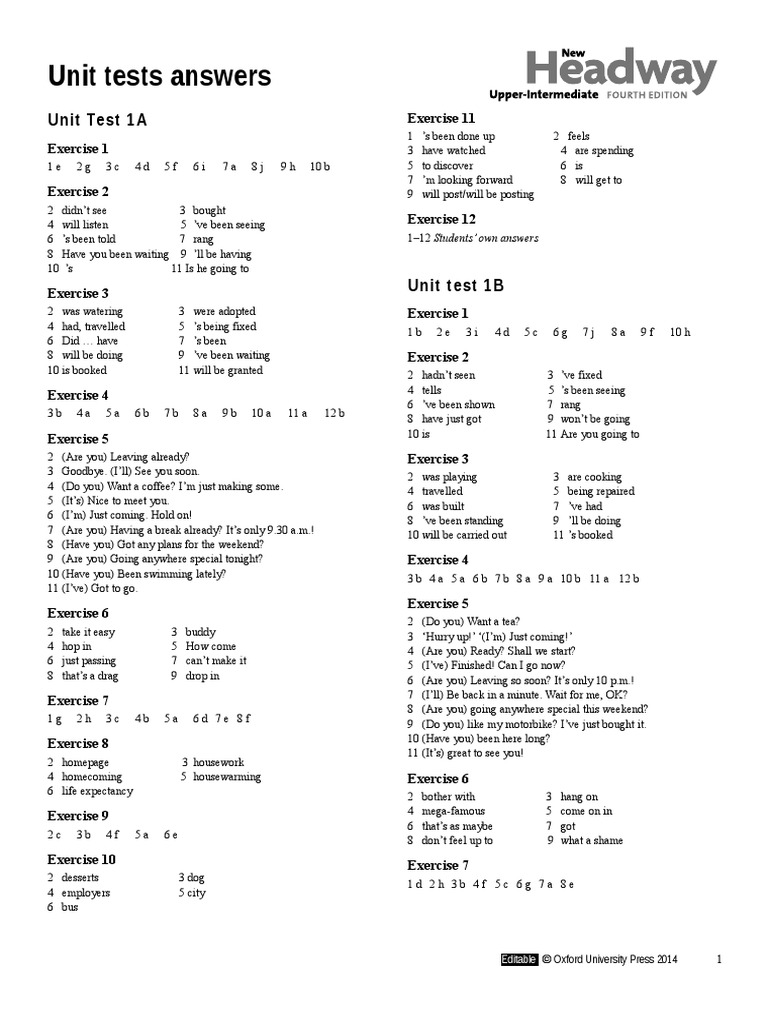 UppInt Tests Answer Key | PDF