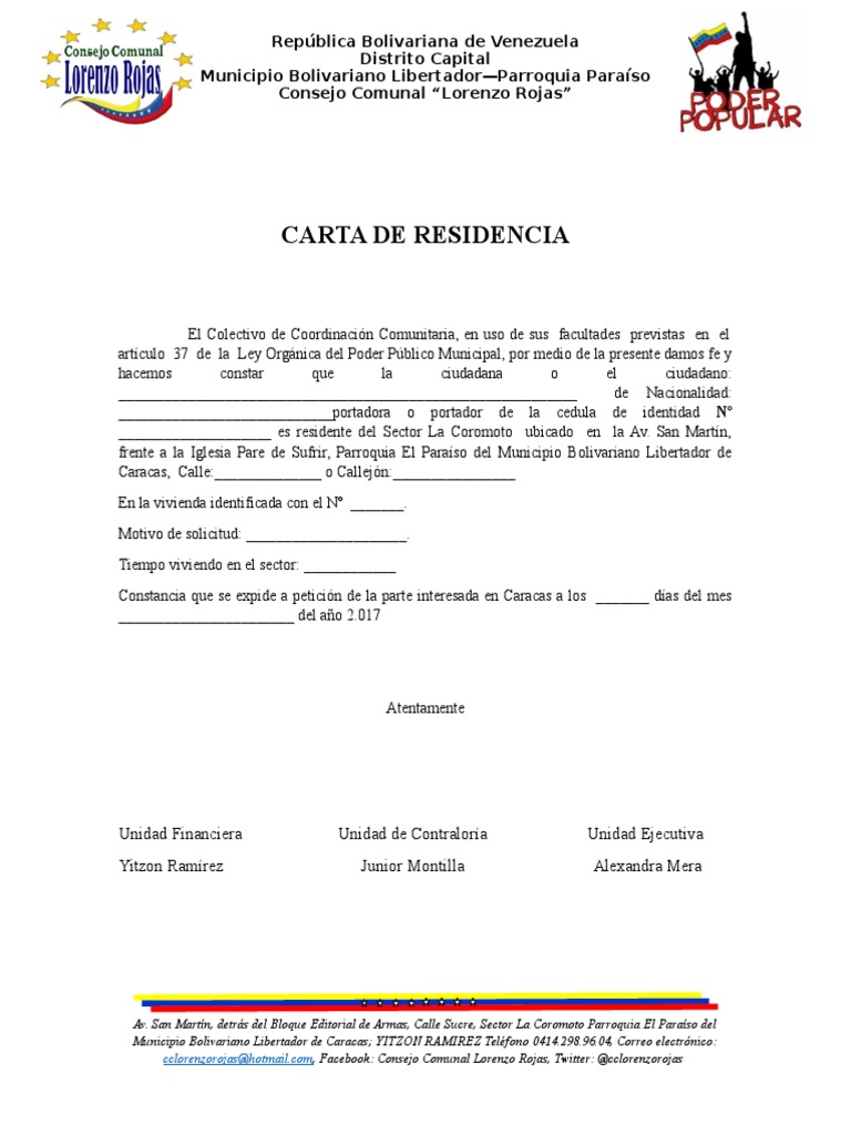 Carta de Residencia | PDF